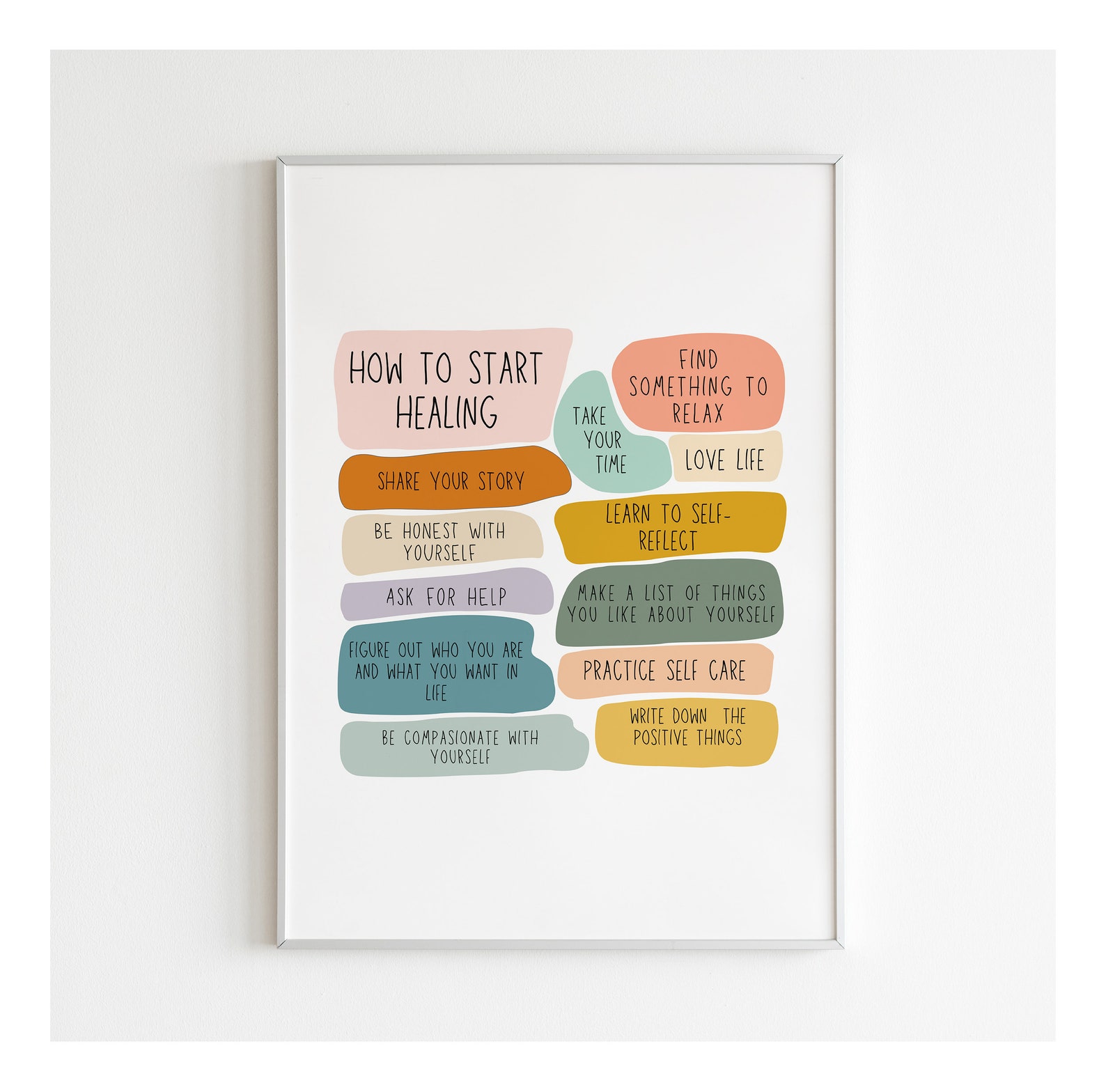 Start Healing Therapy Office Decor Mindfulness Poster Anxiety Relief ...