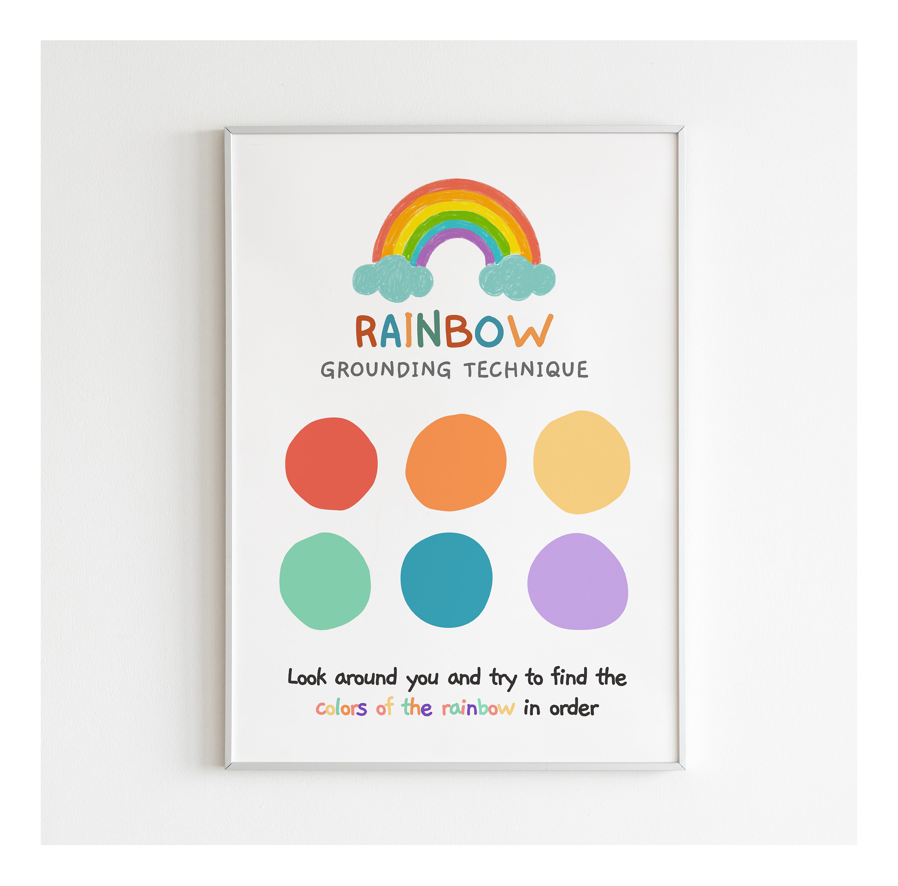 Grounding Technique Rainbow Emotions Educational Posters Social ...