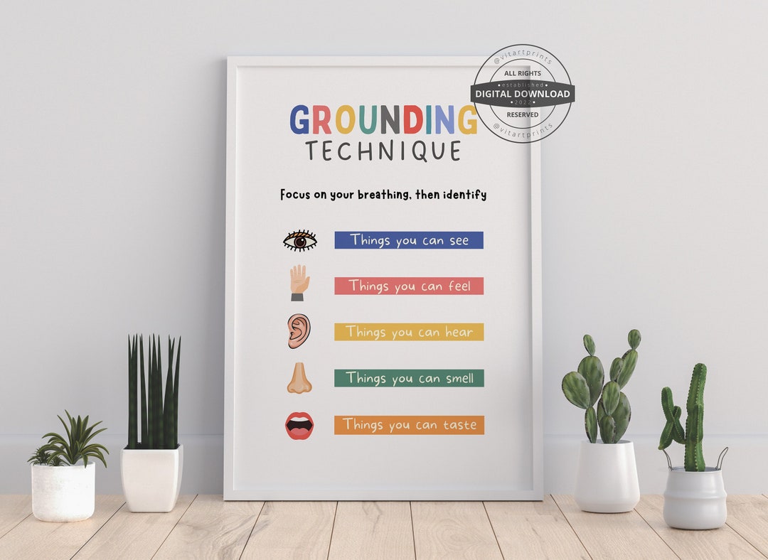 Grounding Technique | Office Decor Therapy Office School Counselor CBT ...