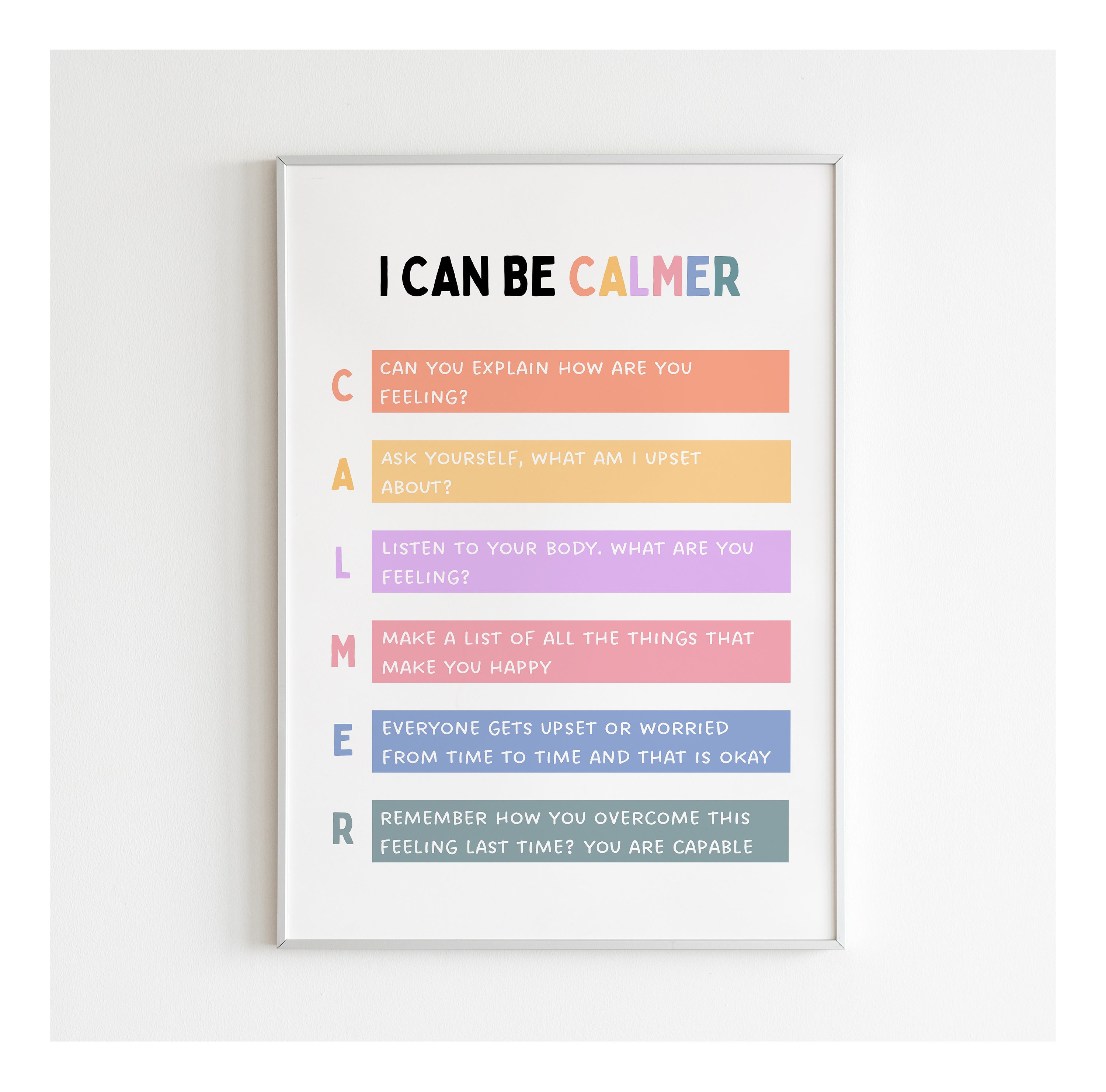 Calming Corner Classroom Boho Calm Down Printable Decor Wall Art Social ...