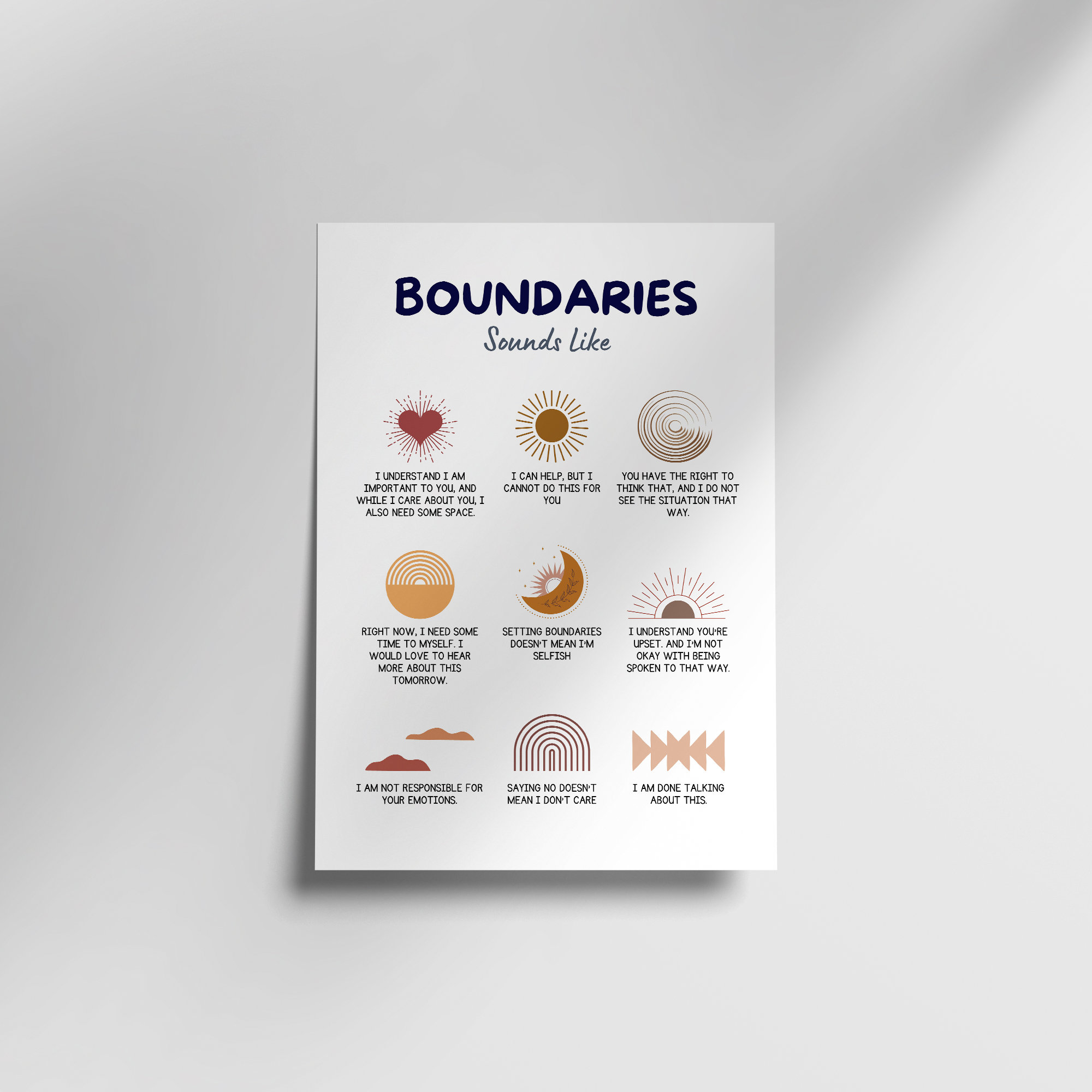 Boundaries Sound Like Boundary Poster Self Esteem Self Respect - Etsy UK