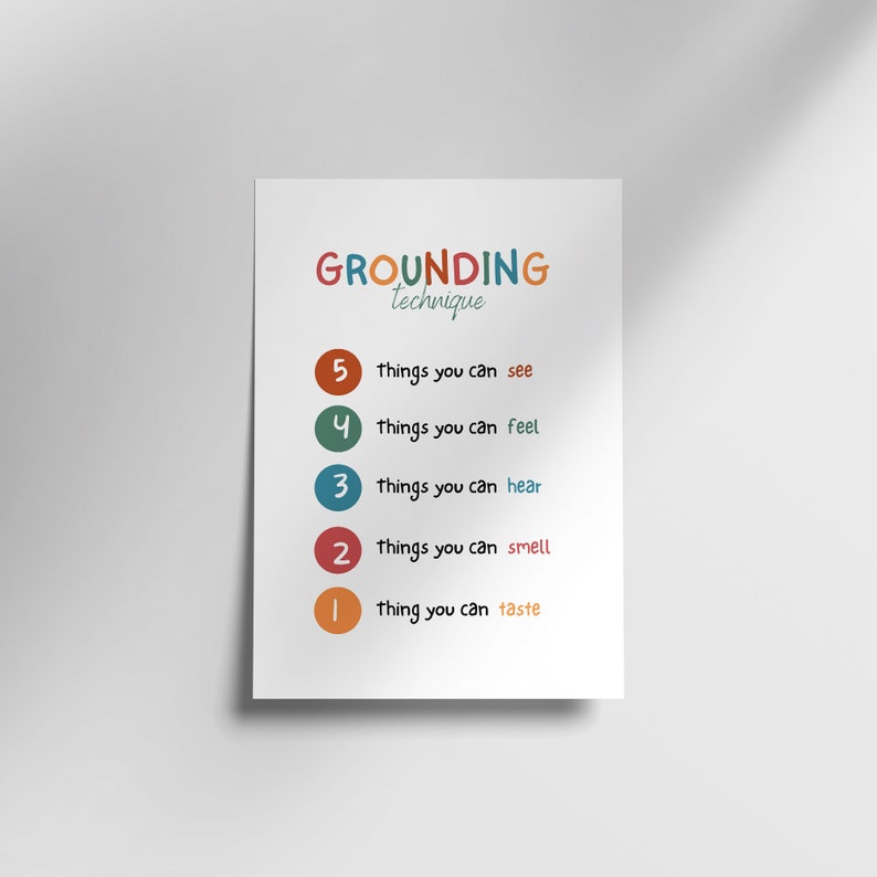 Grounding Techniques Therapy Office Decor School Counselor - Etsy