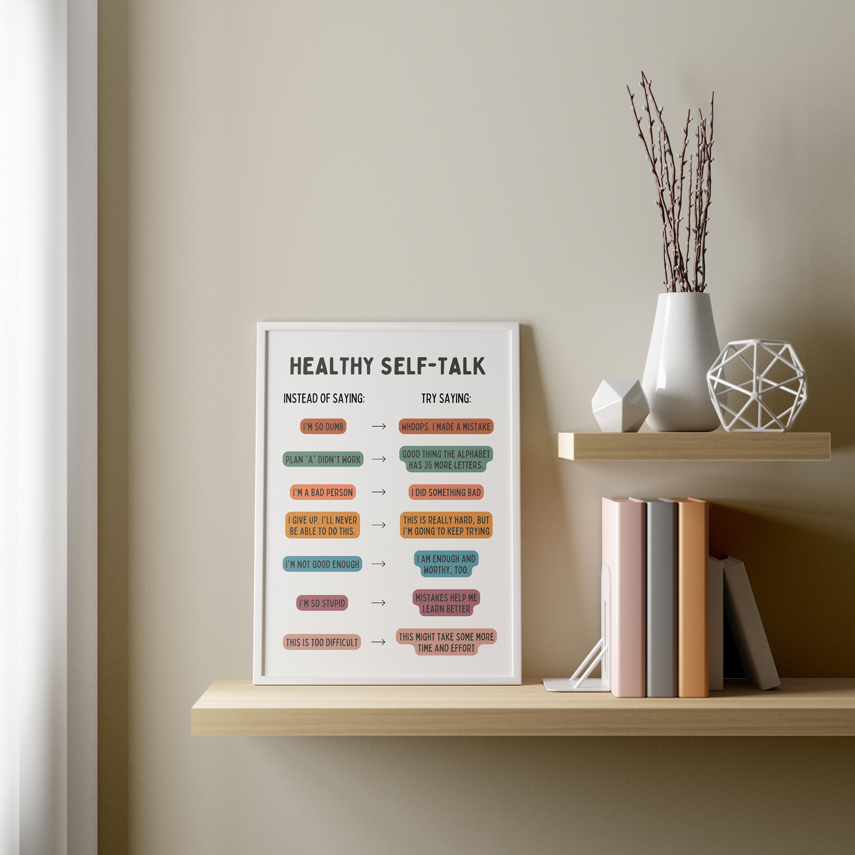 Healthy Self Talk Mental Health, Office Decor, Therapy Office Decor ...