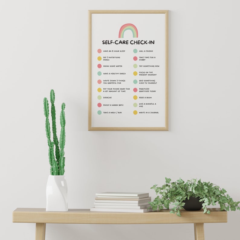 Daily Check-in Poster Self-care Daily Checklist Challenging - Etsy