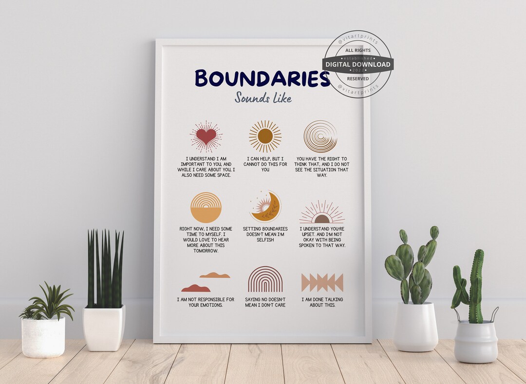 Boundaries Sound Like Boundary Poster Self Esteem Self Respect Therapy ...