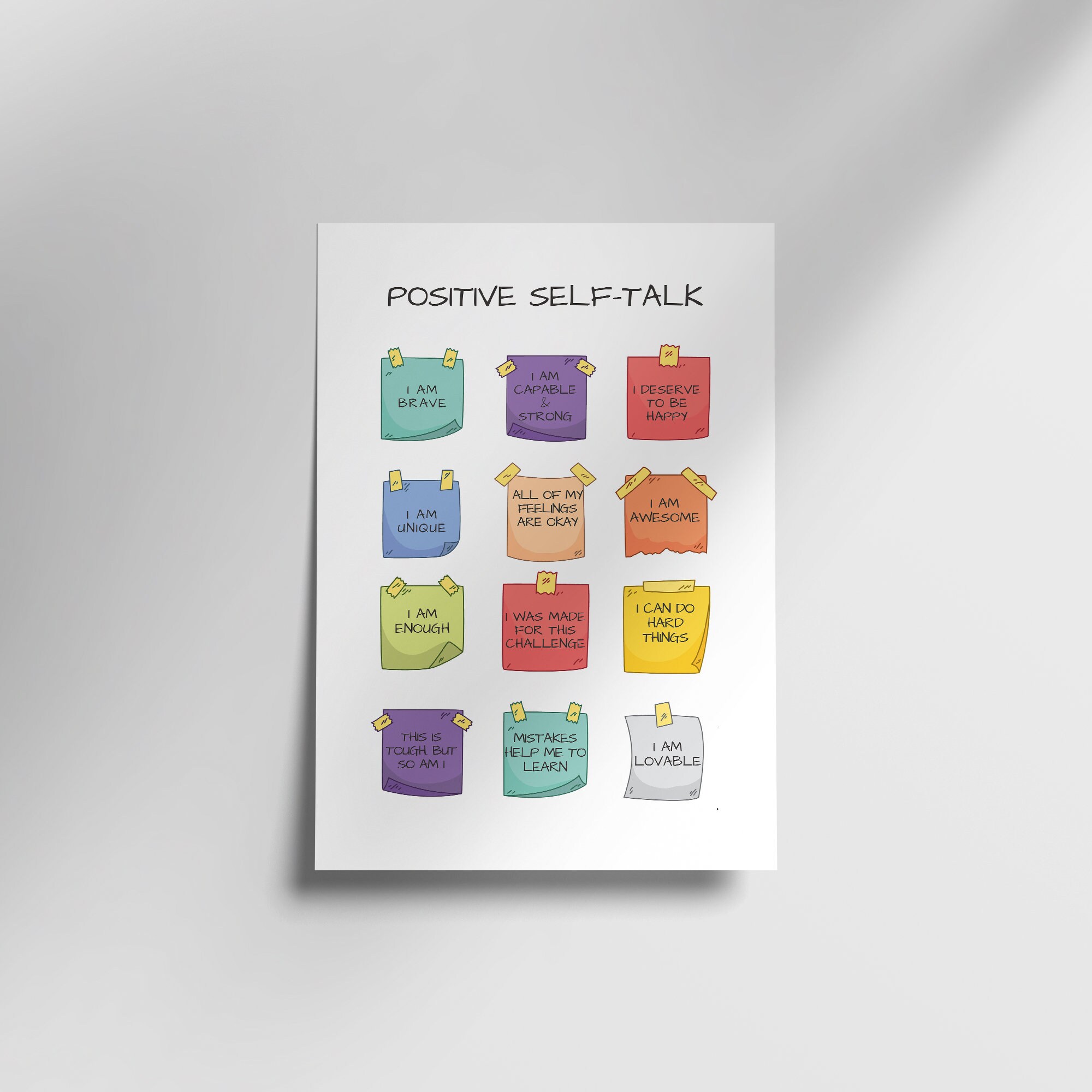 Positive Self Talk Anxiety Affirmations Therapy Office - Etsy