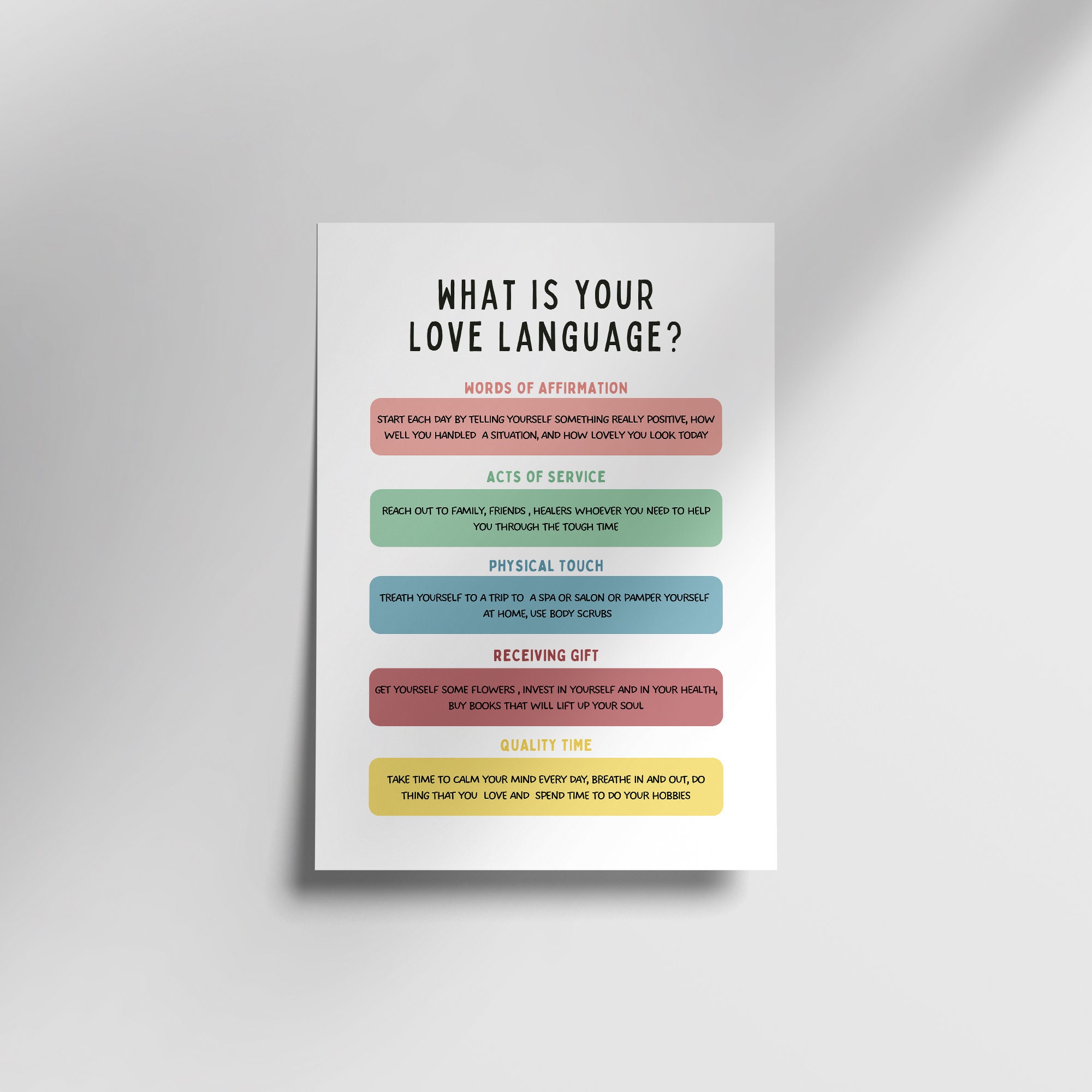 Love Language Poster | Therapy Office Decor (digital Download) - Etsy