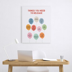 Mental Health Poster: Things to Release - Therapy Office Decor (digital ...