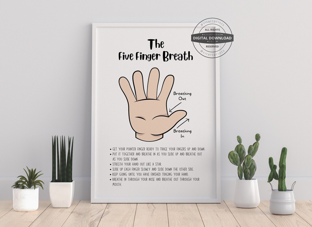 Finger Breath | Grounding Technique Therapy Office Decor School ...