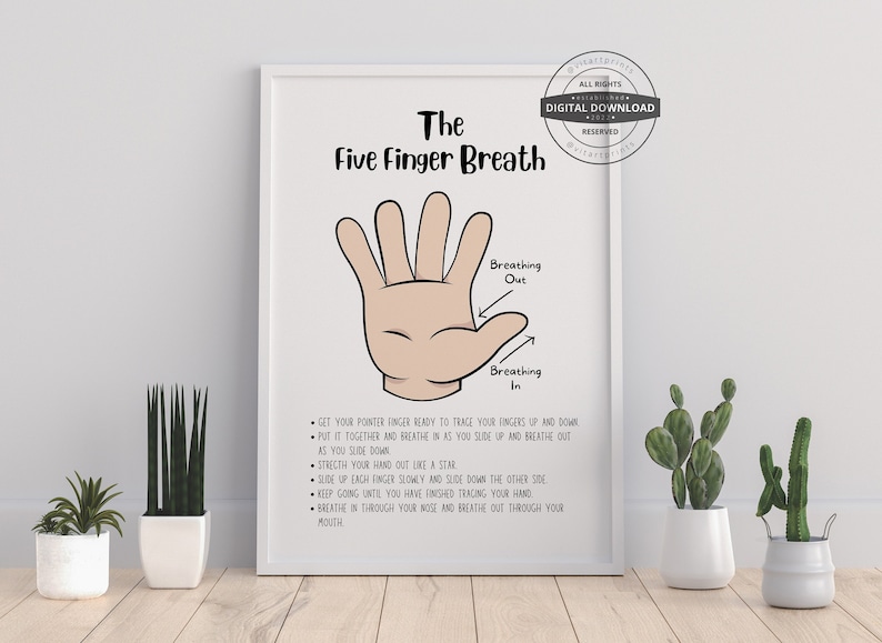 Finger Breath | Grounding Technique Therapy Office Decor School ...