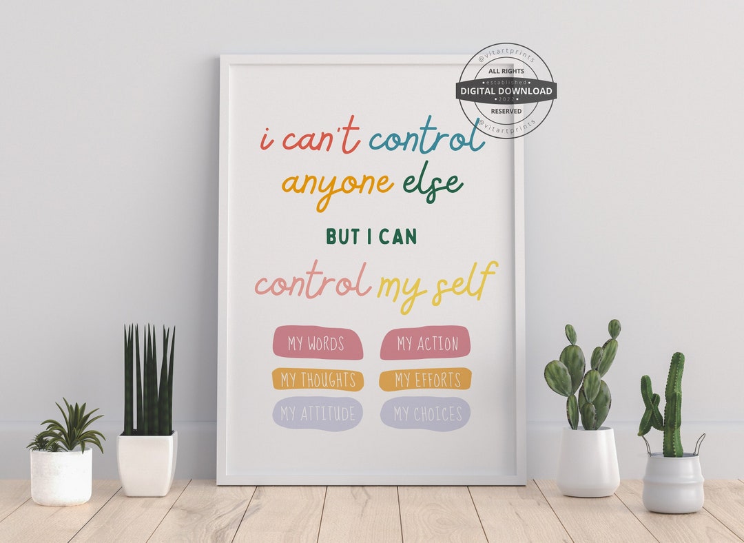 Self Control Therapy Office Decor Mental Health Well Being Poster ...