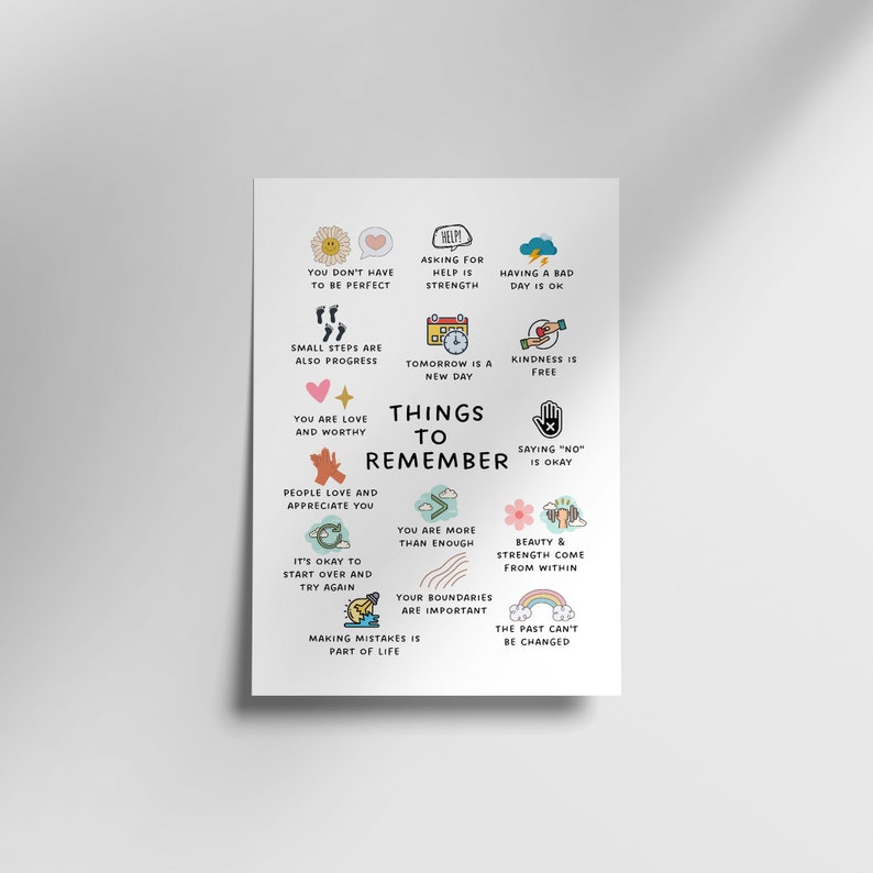 Things to Remember Therapy Office Decor School Counselor CBT - Etsy