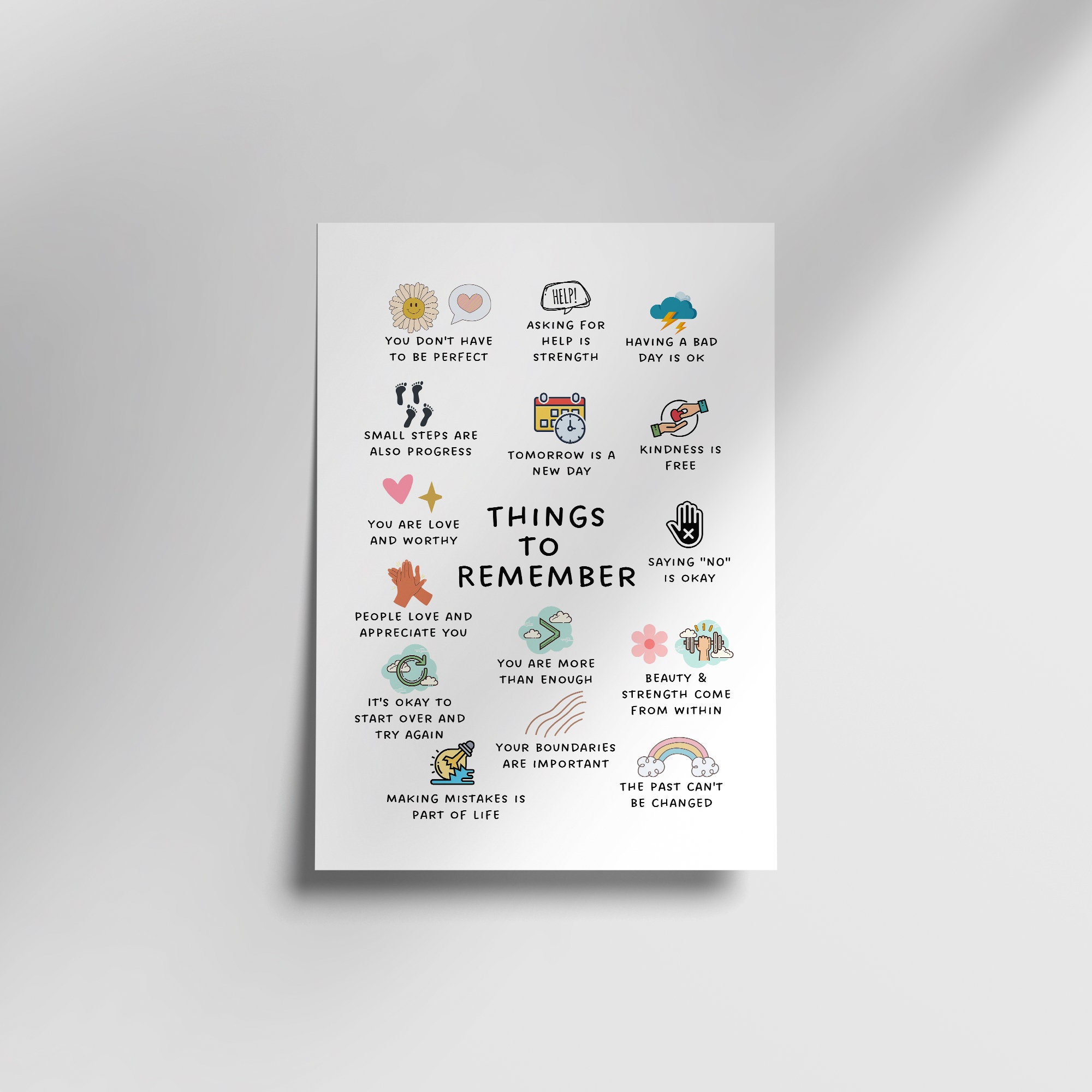 Things to Remember Therapy Office Decor School Counselor CBT - Etsy UK