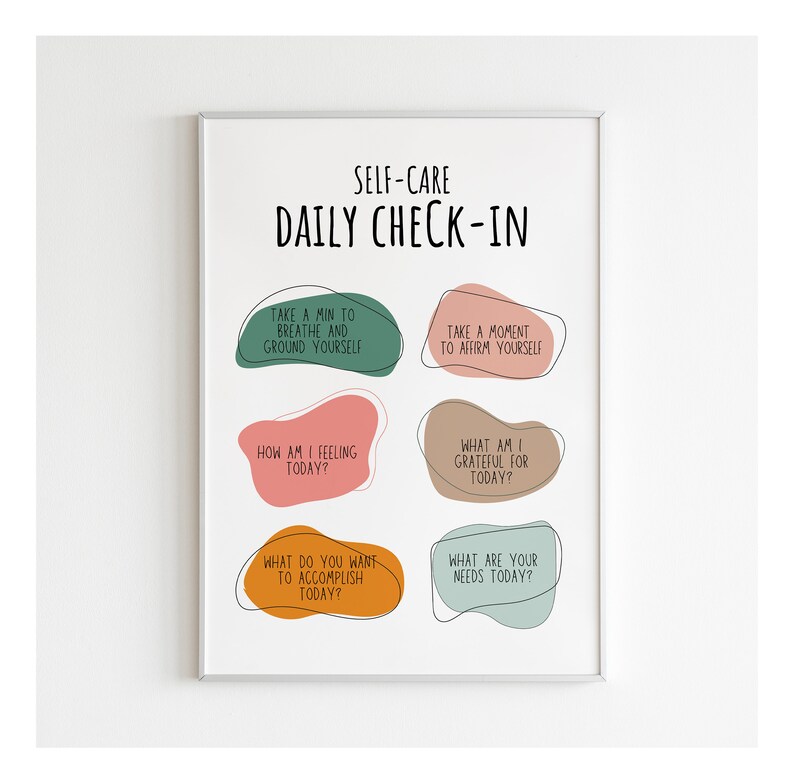 Daily Check in Mental Health, Therapy Office Decor, Daily Checklist ...