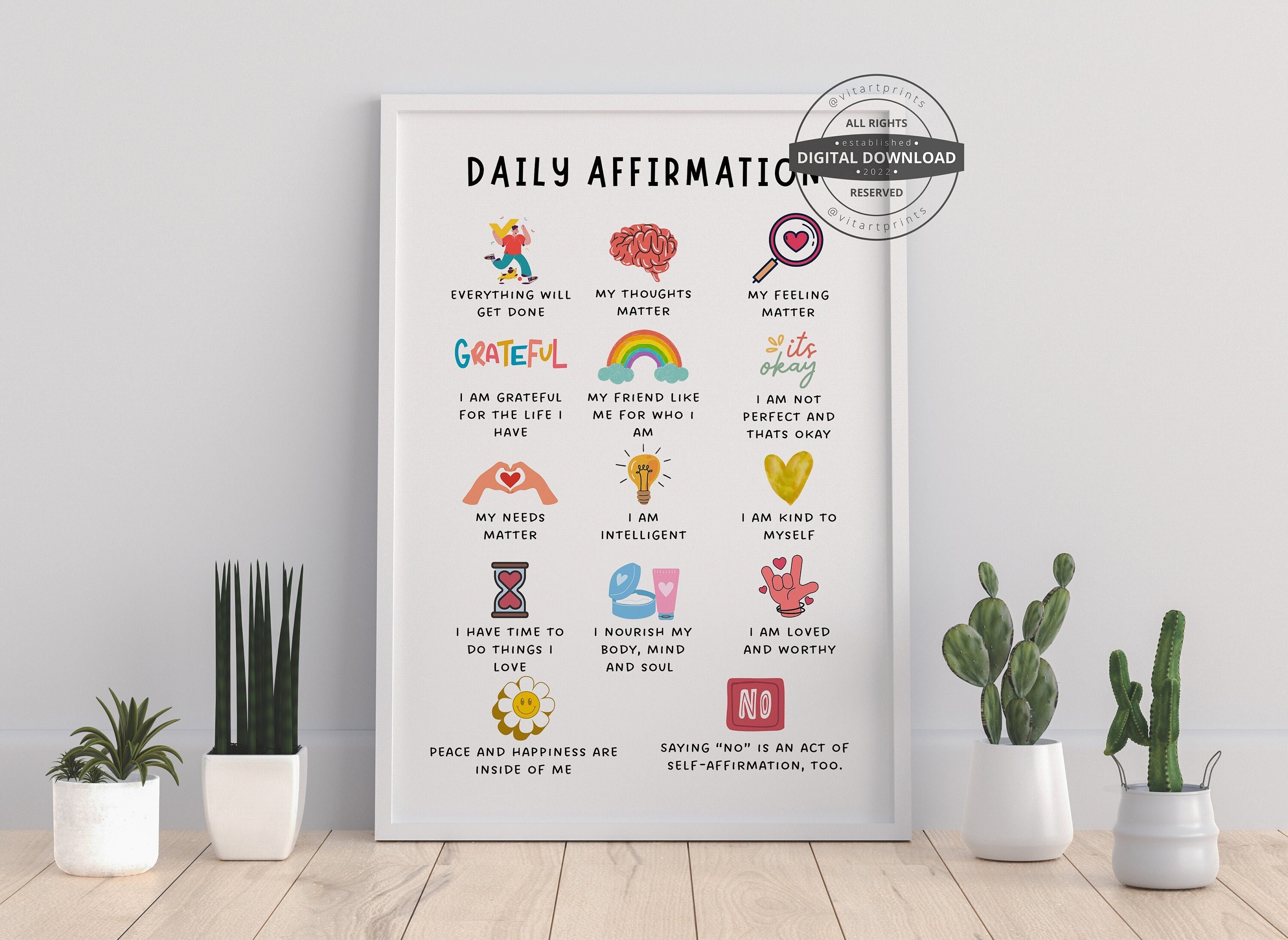 Daily Affirmations Positive Affirmations, Office Decor, Therapy Office ...