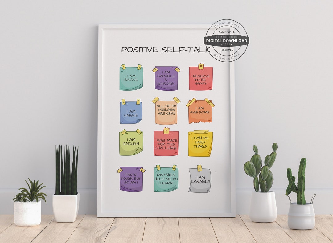 Positive Self Talk | Anxiety, Affirmations, Therapy Office, School ...
