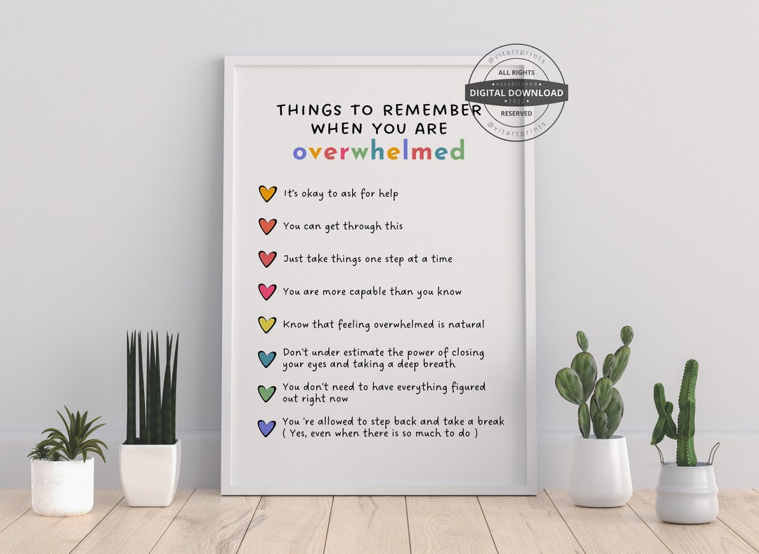 Overwhelmed Therapy Office Decor Mental Health School Counselor ...