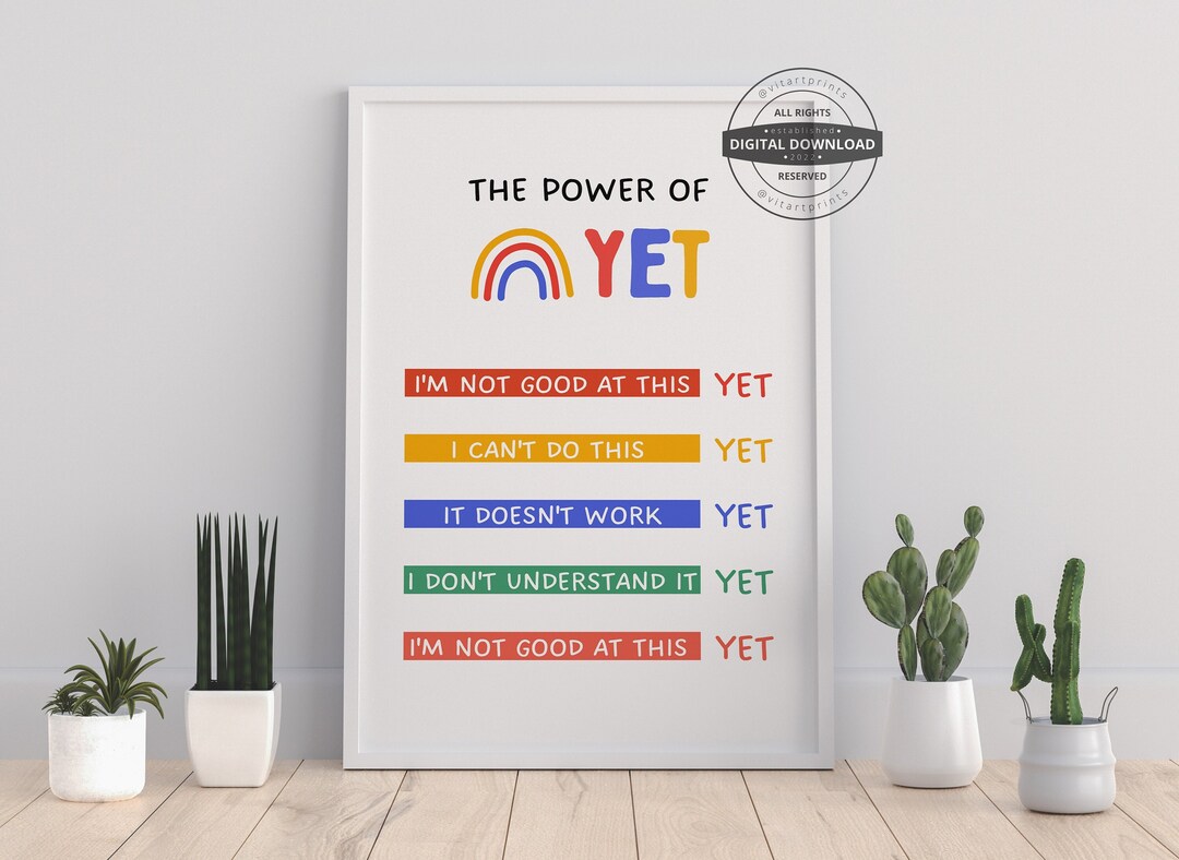 The Power of yet Poster | Therapy Office Decor (digital Download) - Etsy
