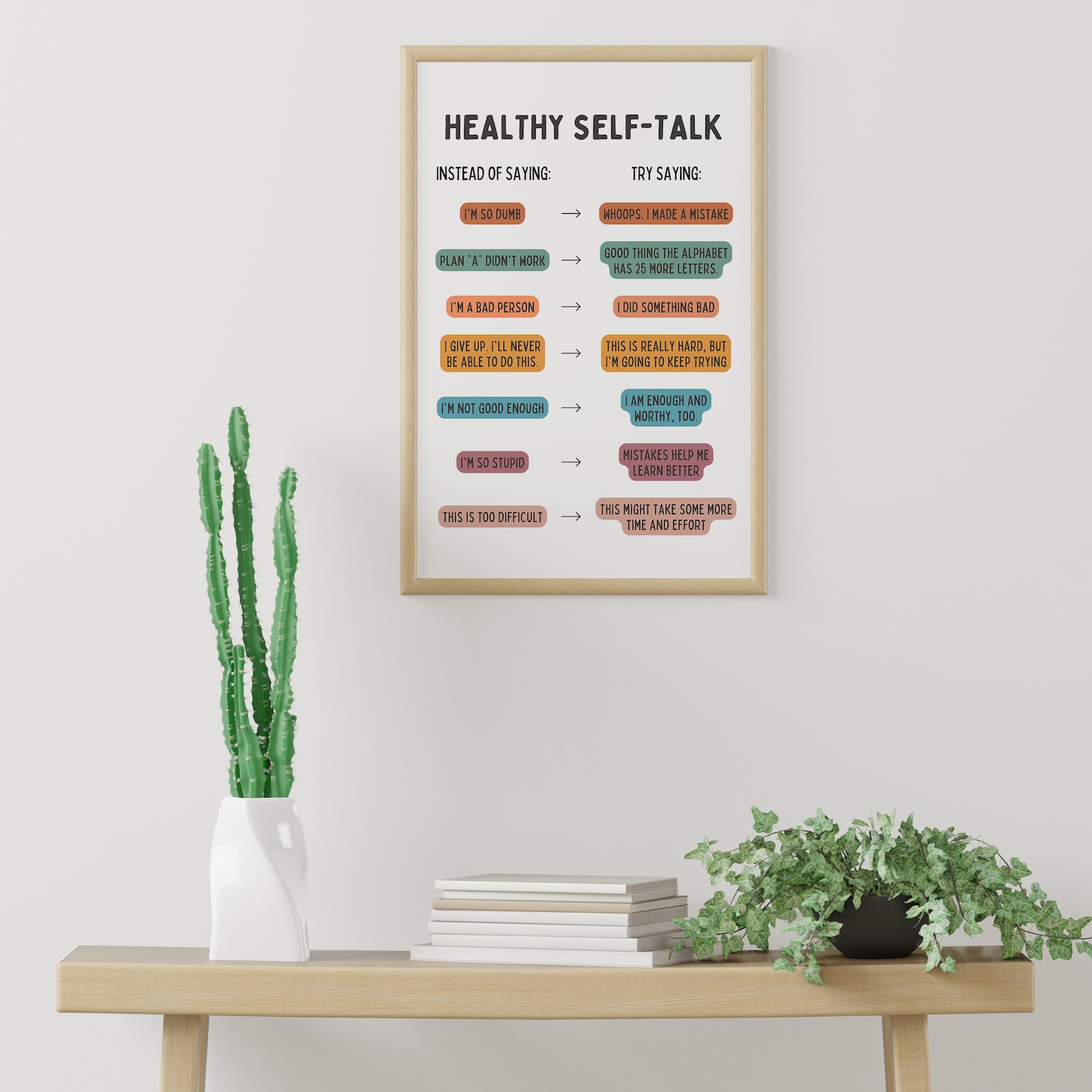 Healthy Self Talk | Mental Health, Office Decor, Therapy Office Decor ...