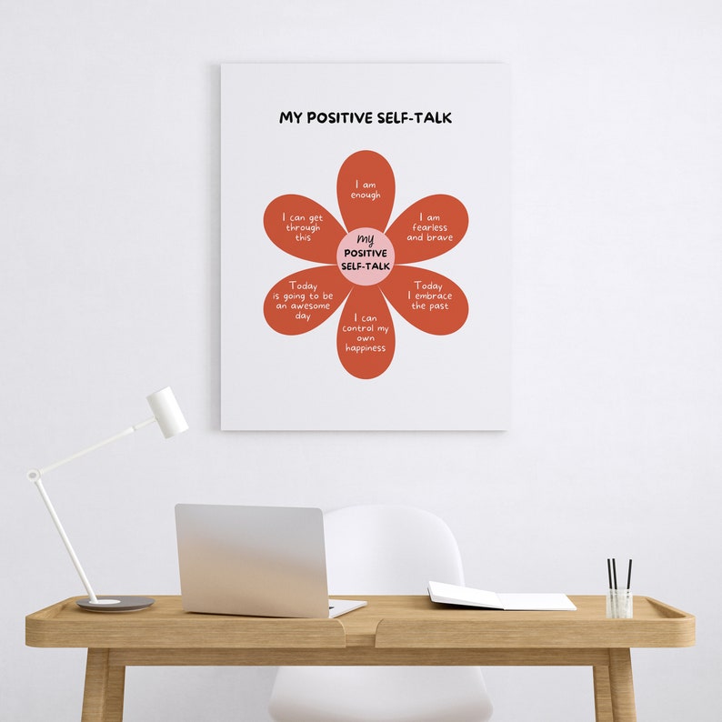 Self Talk | Positive Affirmations, Office Decor, Therapy Office, School ...