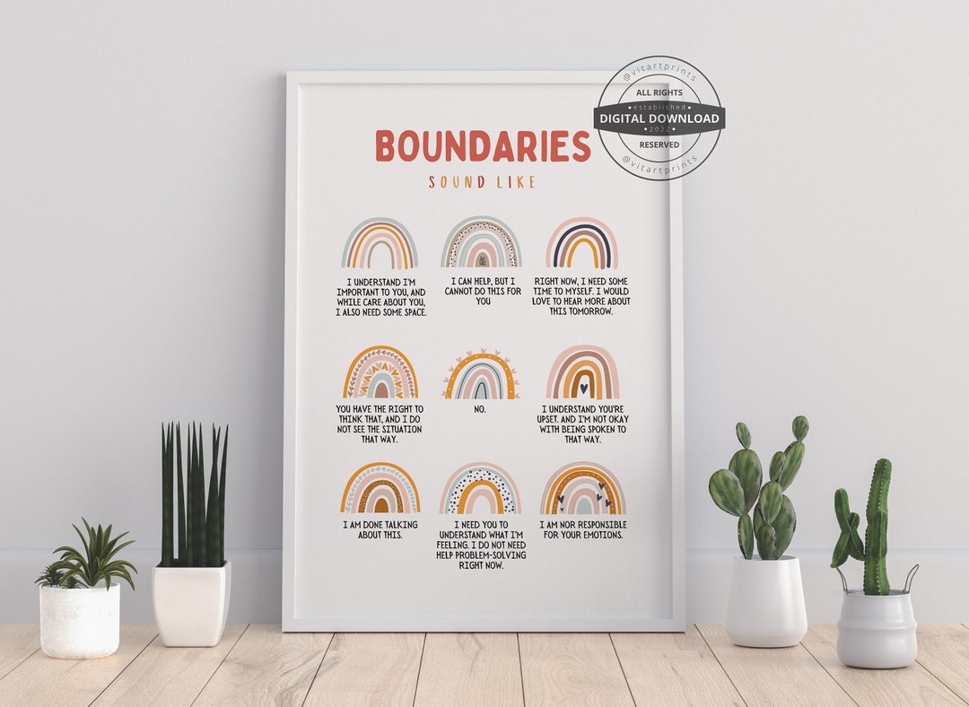 Boundaries Prints Therapy Office Decor, Counsellor Office, Counseling ...