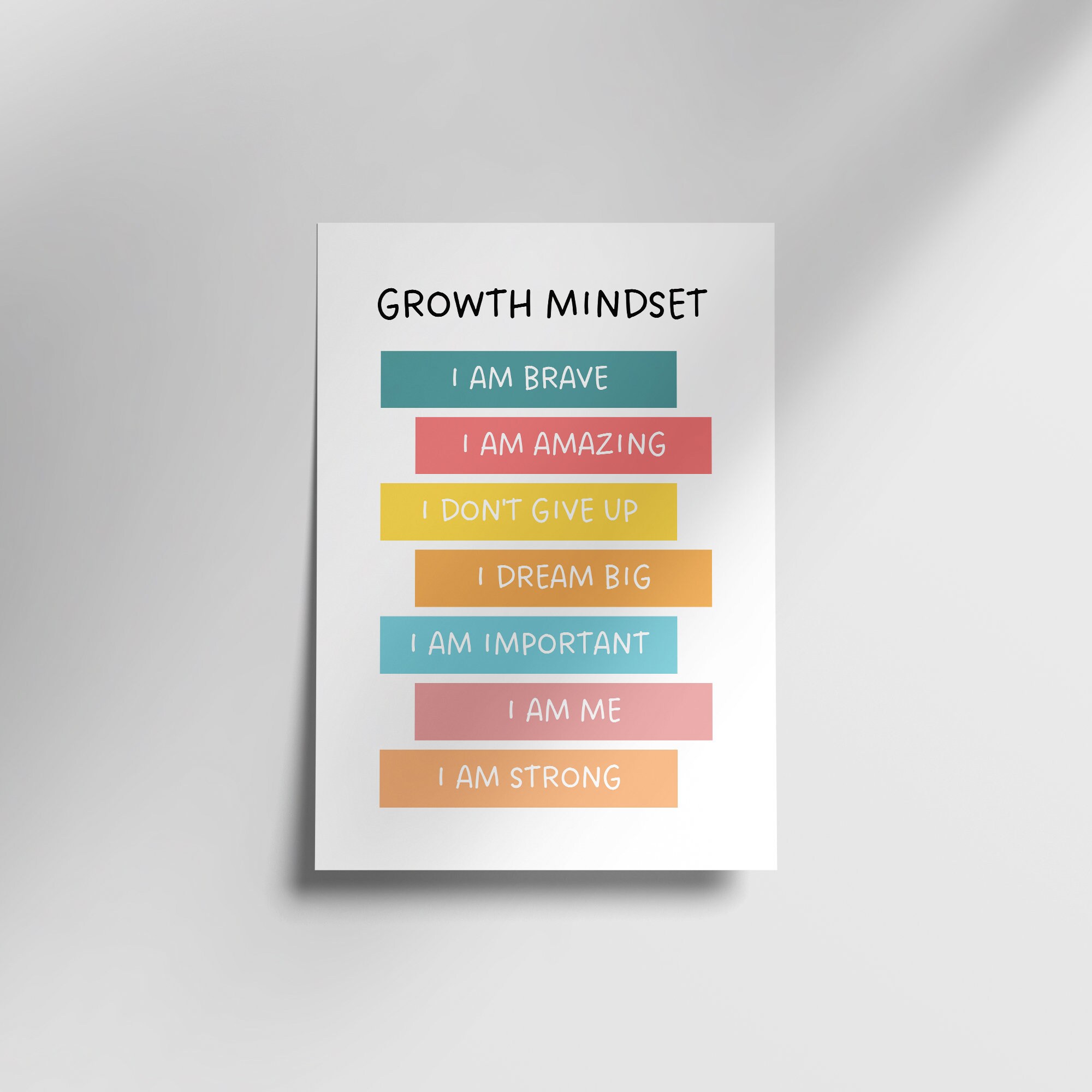 Growth Mindset Poster Growth Mindset Vs Fixed Mindset - Etsy