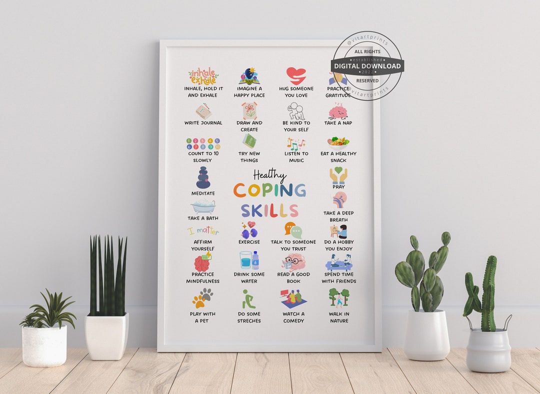 Healthy Coping Skills Poster, Therapy Office Decor (digital Download ...