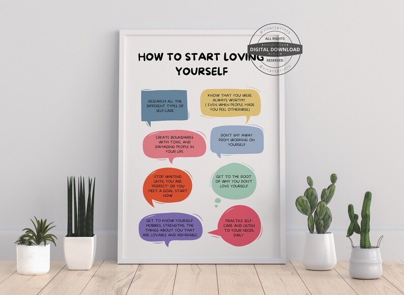 Self Care Positive Affirmations Therapy Office Decor School - Etsy