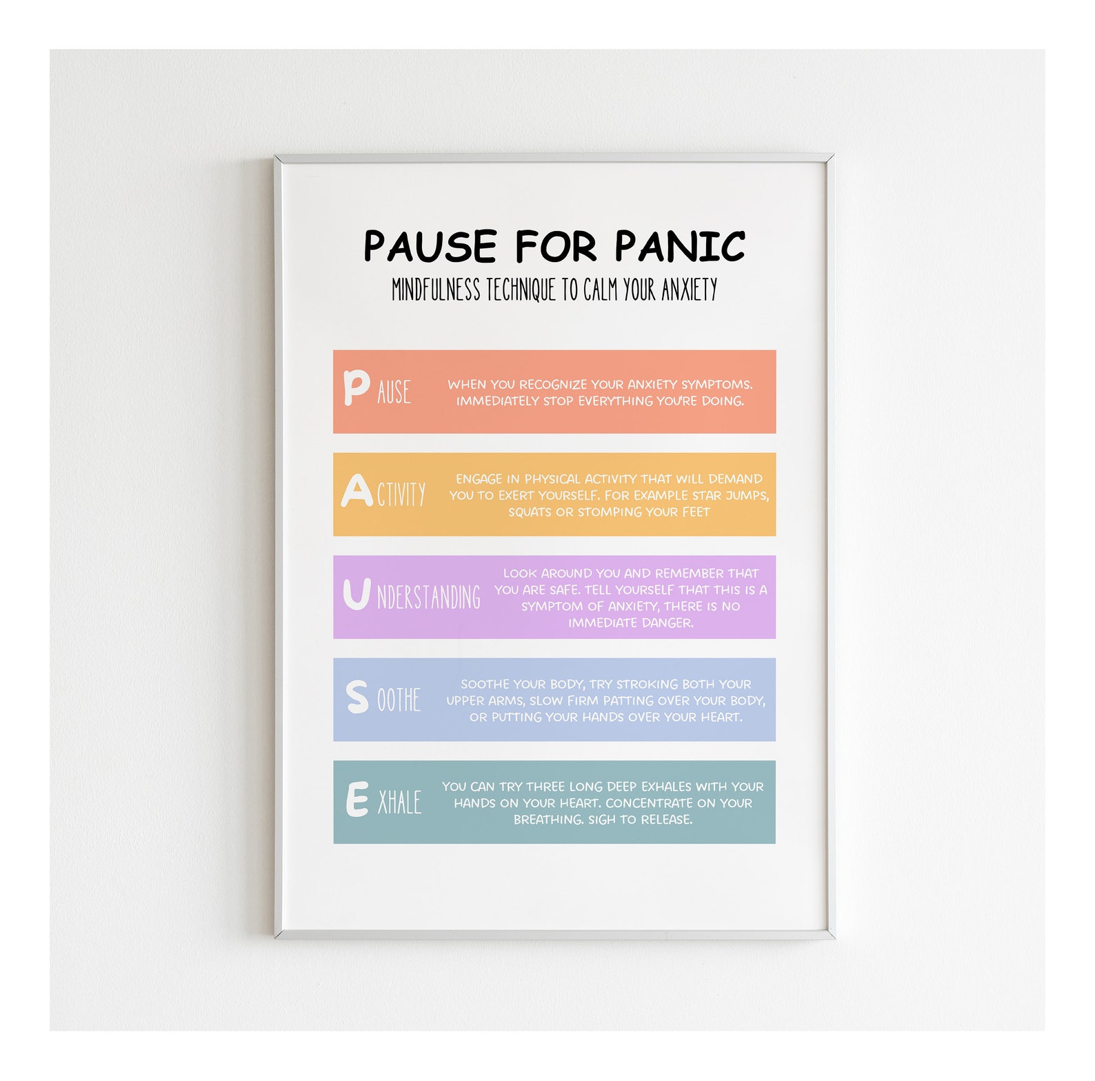 Pause for Panic Poster, Trauma Recovery, Narrative Therapy, Therapy ...