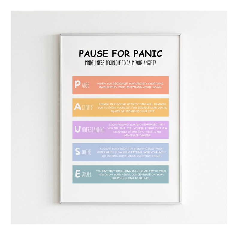 Pause for Panic Poster, Trauma Recovery, Narrative Therapy, Therapy ...