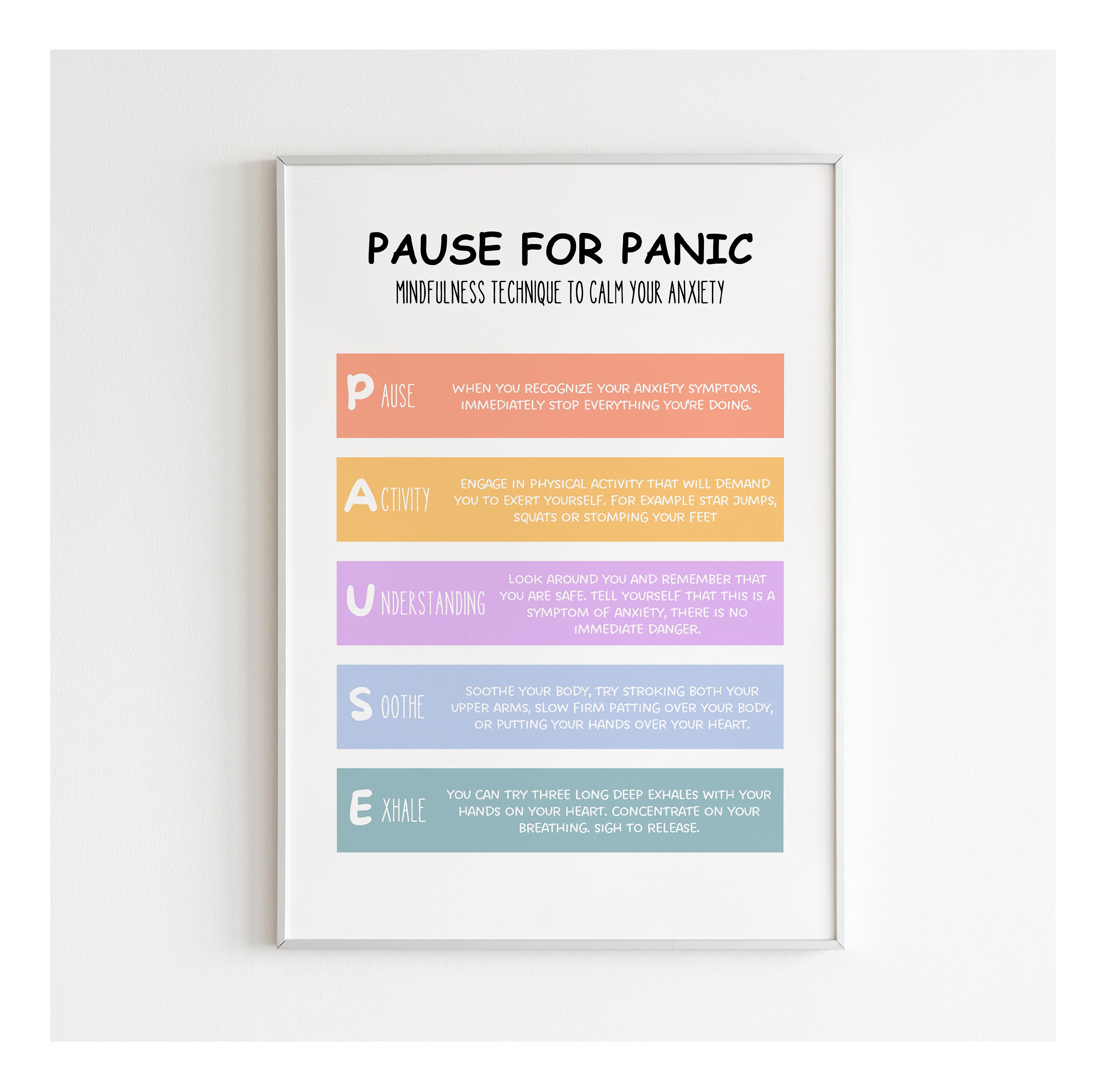 Pause for Panic Poster, Trauma Recovery, Narrative Therapy, Therapy ...