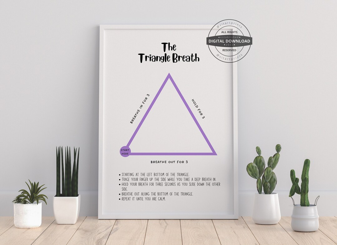 Triangle Breath | Grounding Technique Therapy Office Decor School ...