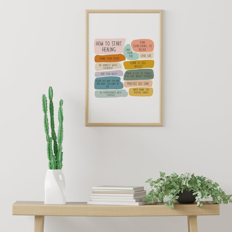 Start Healing Therapy Office Decor Mindfulness Poster Anxiety Relief ...