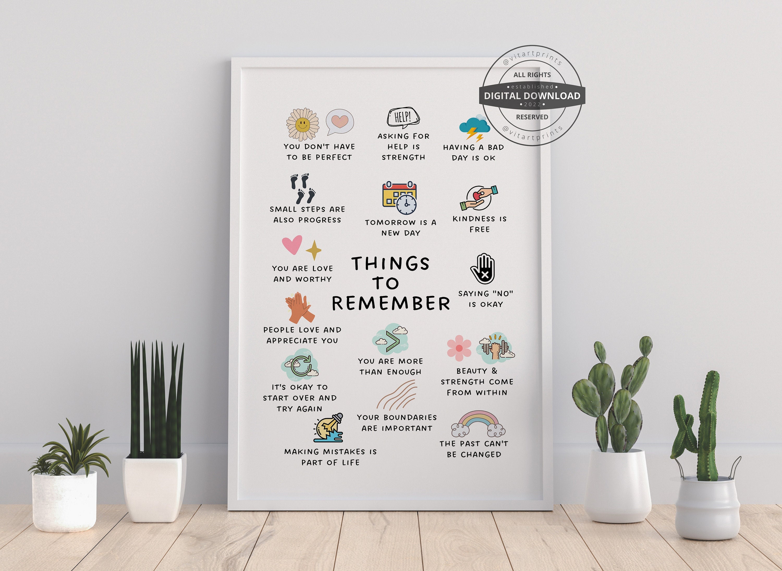 Things to Remember Therapy Office Decor School Counselor CBT - Etsy