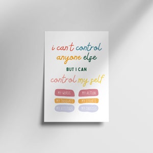 Self Control Poster | Therapy Office Decor, Mental Health Print ...