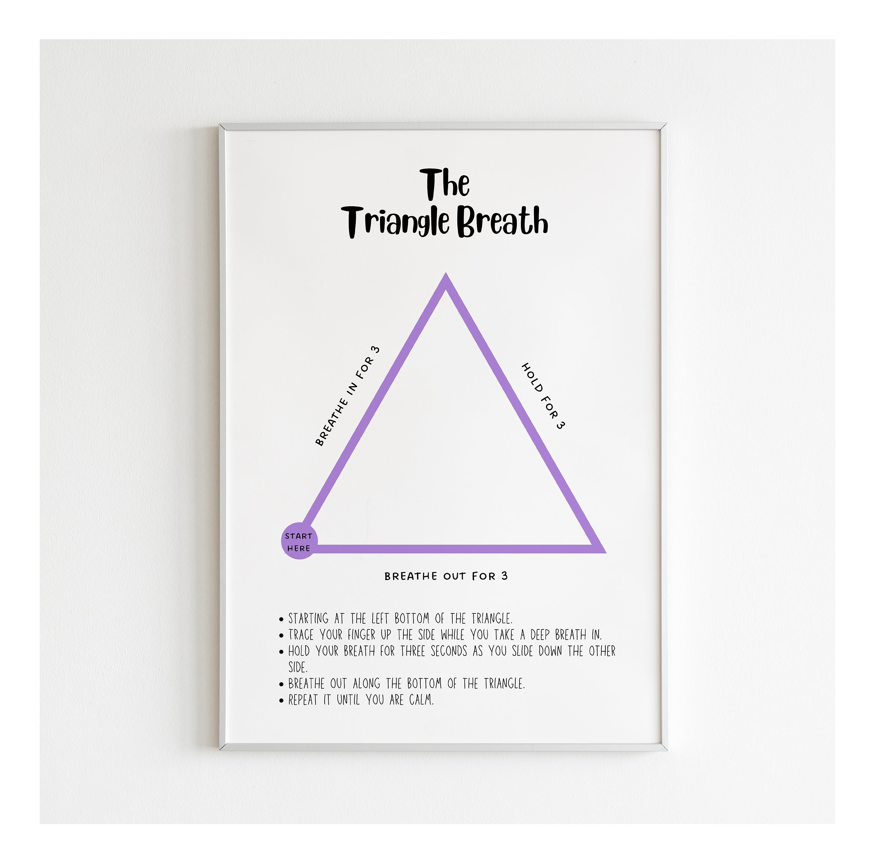 Triangle Breath | Grounding Technique Therapy Office Decor School ...