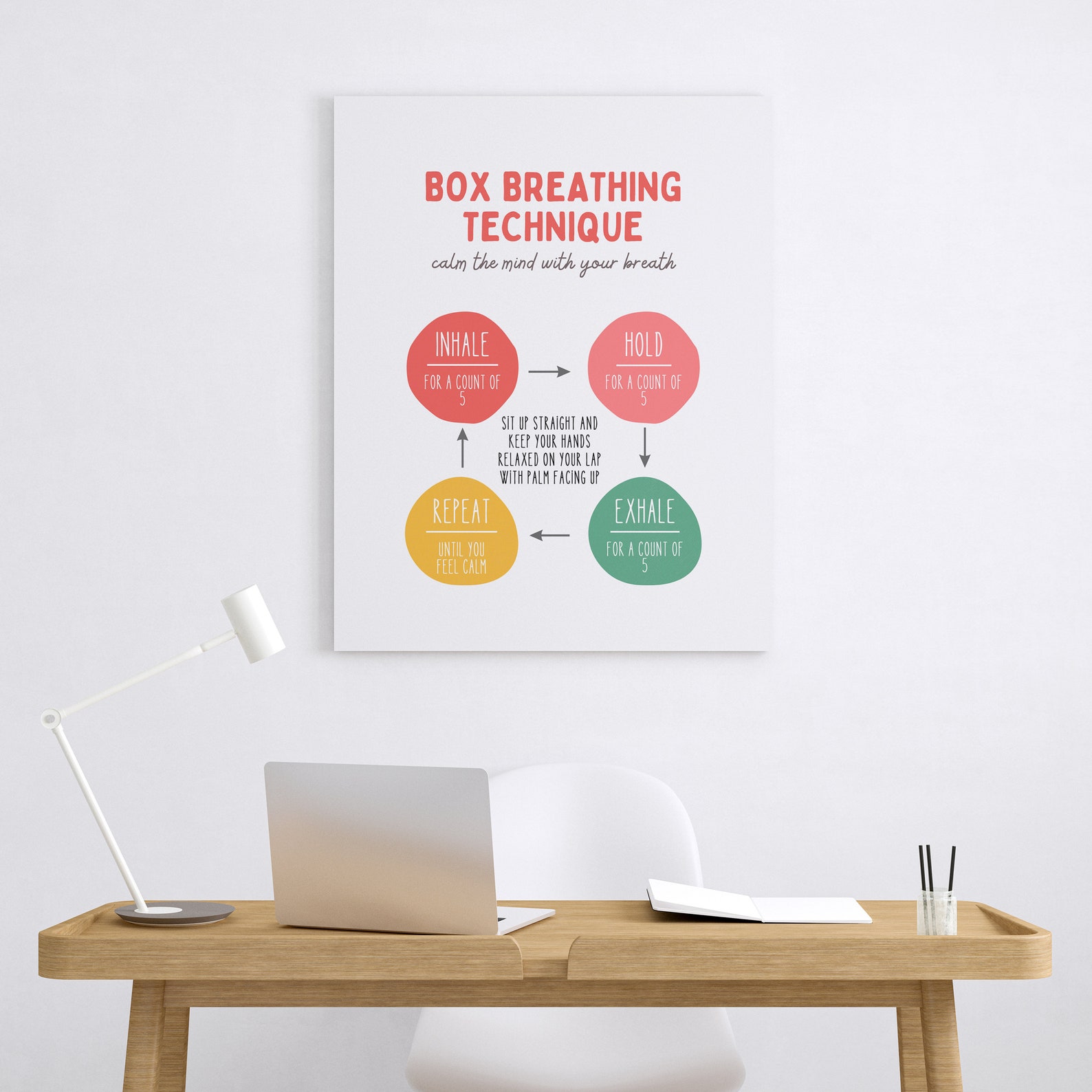 Breathing Technique Office Decor, Therapy Office, School Counselor, CBT ...