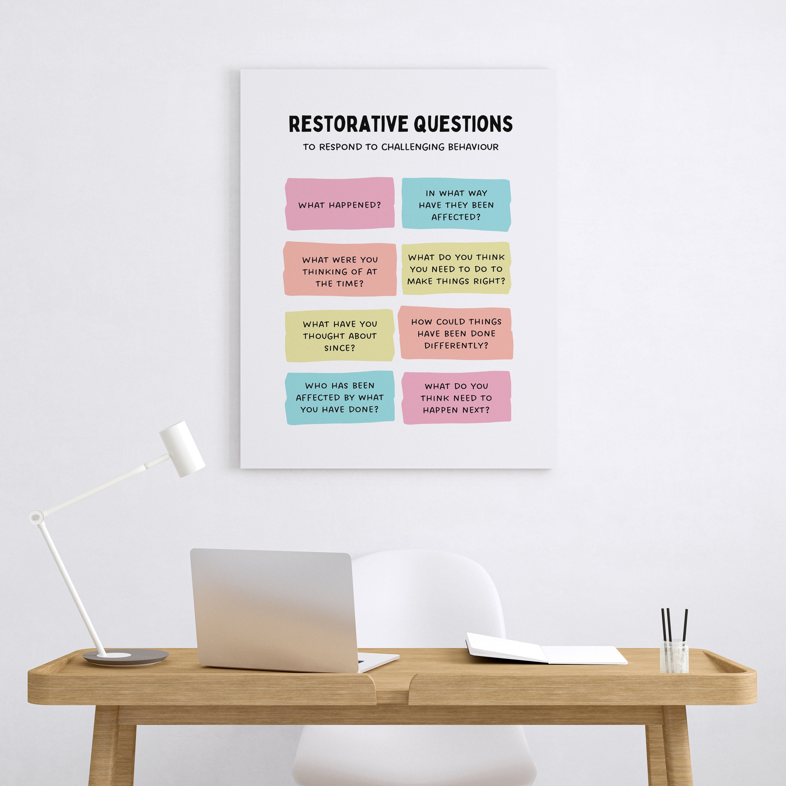 Restorative Questions | Office Decor Therapy Office School Counselor ...