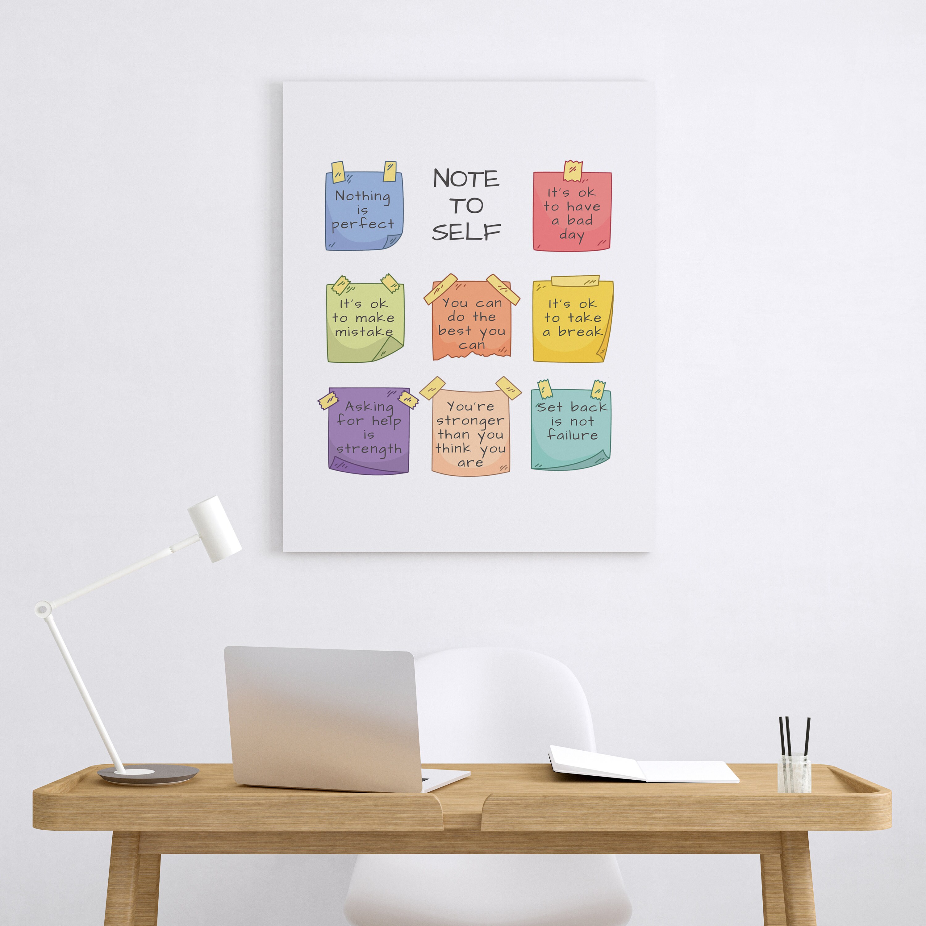 Note to Self Office Decor Mental Health Well Being Print - Etsy