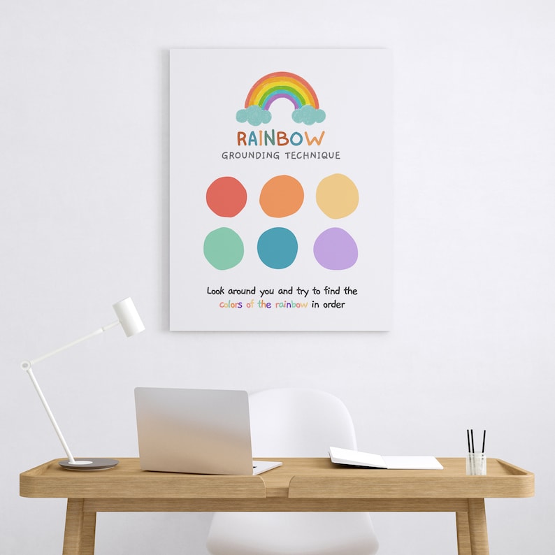Grounding Technique Rainbow Emotions Educational Posters - Etsy