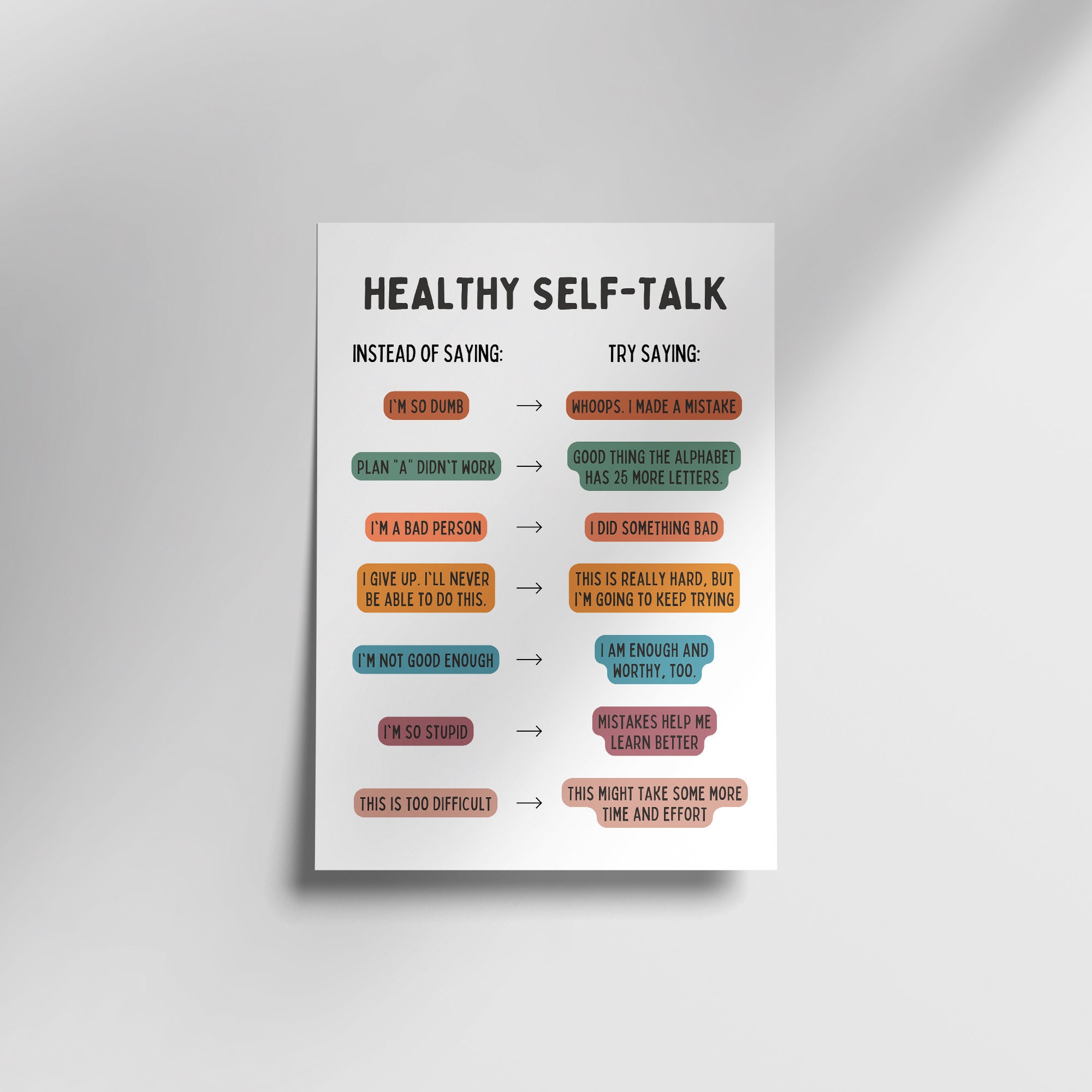 Healthy Self Talk Mental Health, Office Decor, Therapy Office Decor ...