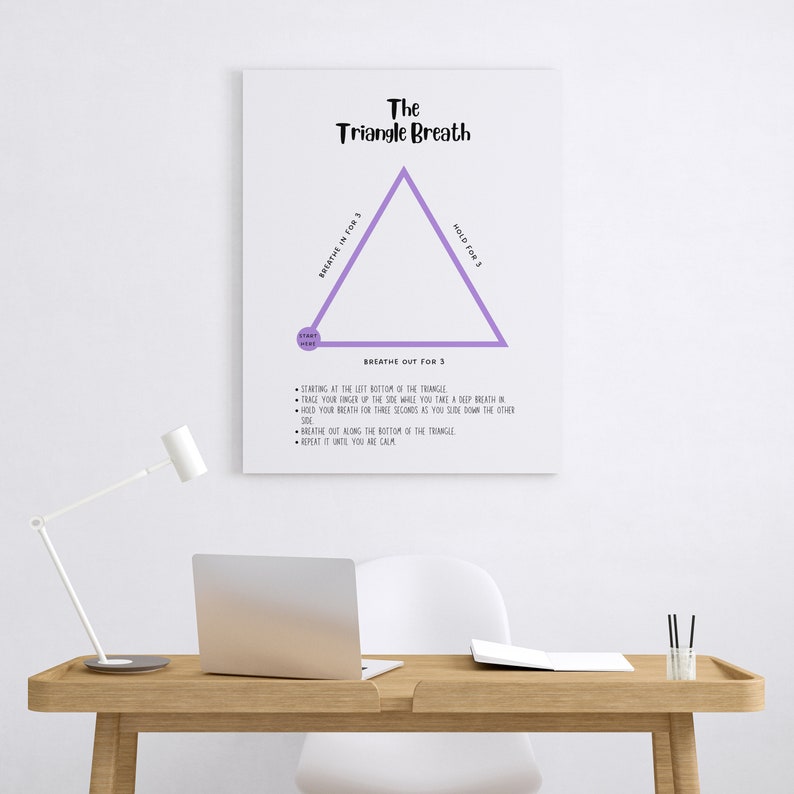 Triangle Breath | Grounding Technique Therapy Office Decor School ...