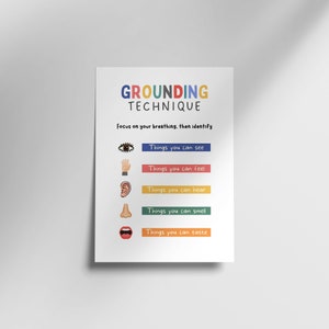 Grounding Technique | Therapy Office Decor School Counselor DBT Therapy ...