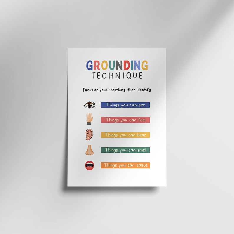 Grounding Technique Office Decor Therapy Office School Counselor CBT ...
