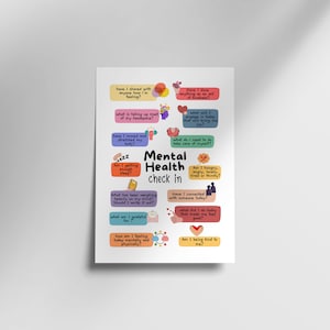 Mental Health Check in | Therapy Office Decor School Counselor CBT DBT ...