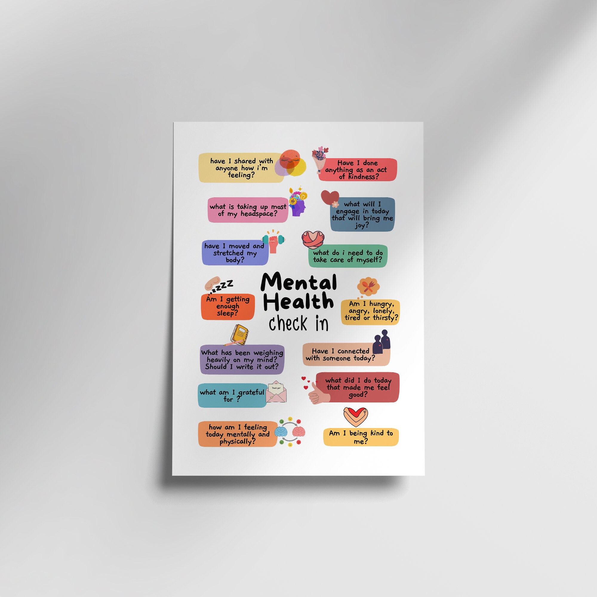 Mental Health Check-in Poster | Therapy Office Decor (digital Download ...