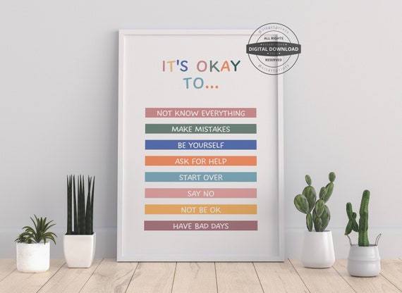 It's Okay to Therapy Office Decor Mental Health - Etsy