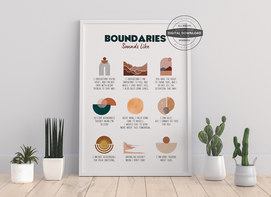 Boundaries Sound Like Boundary Poster Self Esteem Self Respect Therapy ...