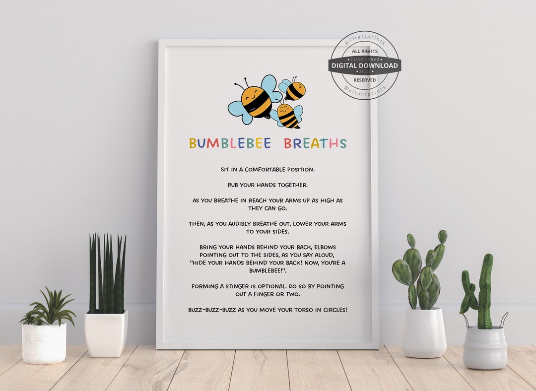 Bumblebee Breathing | Grounding Technique Therapy Office Decor School ...