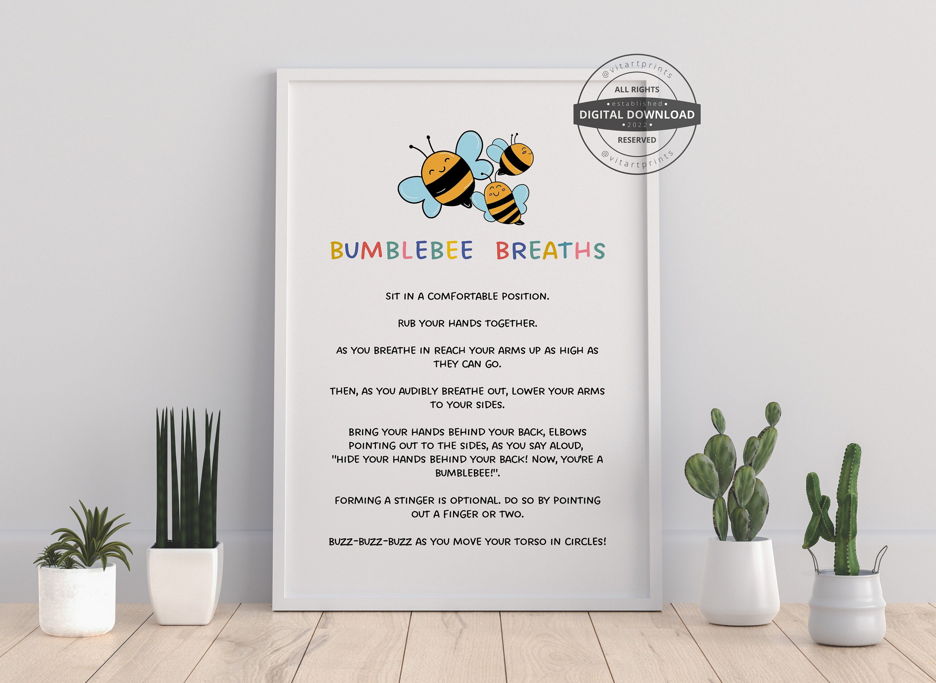 Bumblebee Breathing Grounding Technique Therapy Office Decor School ...